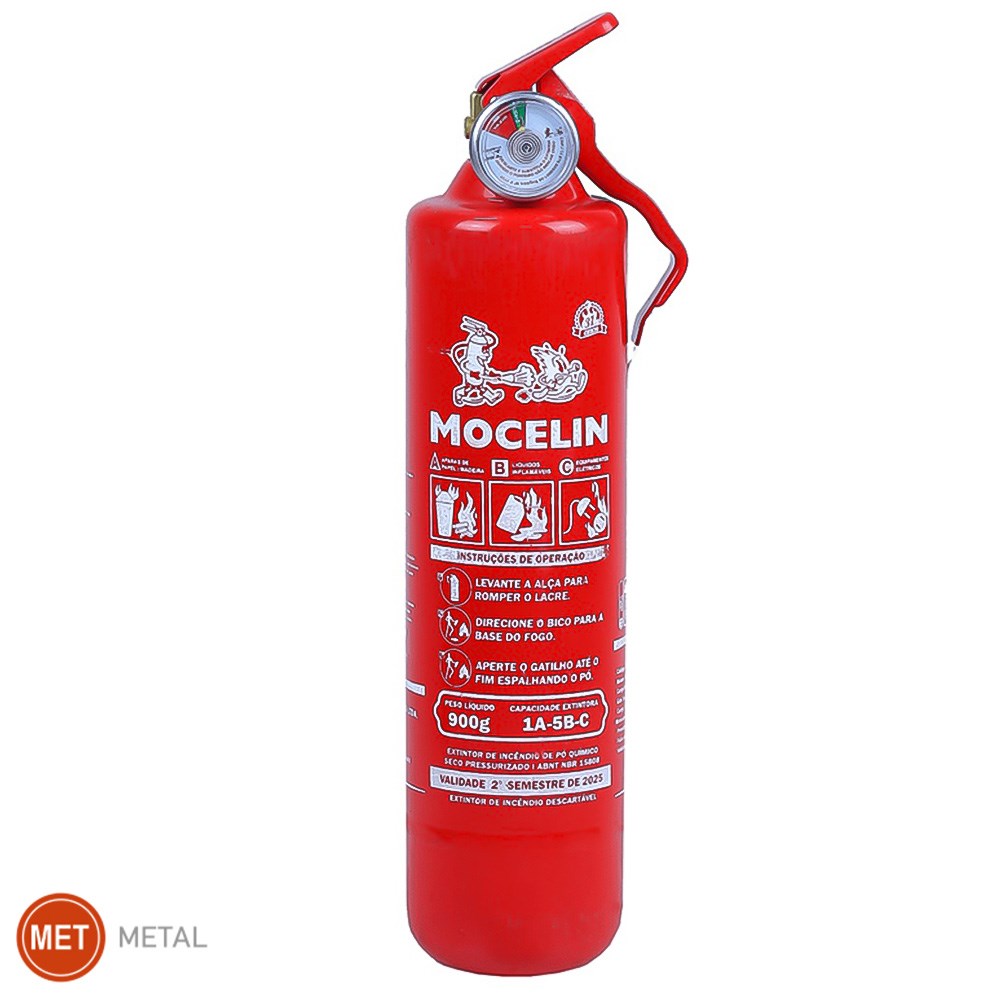 Extintor Incendio 1Kg - Po ABC - 5 Anos de Garantia (Fino)